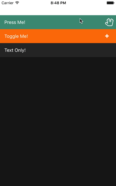 A Bar Component That Can Be Collapsible Clickable Or Text Only