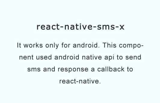 A React Native Api To Send Sms Messages