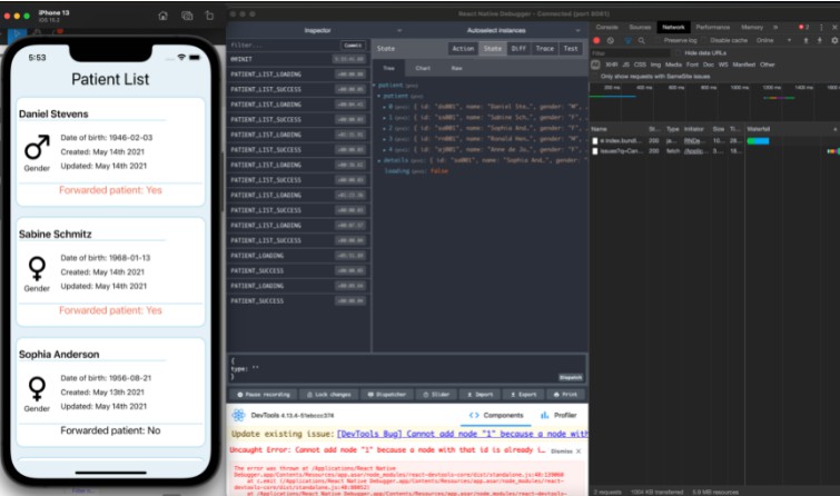 React Native, Typescript, Redux, Healthcare React Native, Typescript, Redux, Healthcare