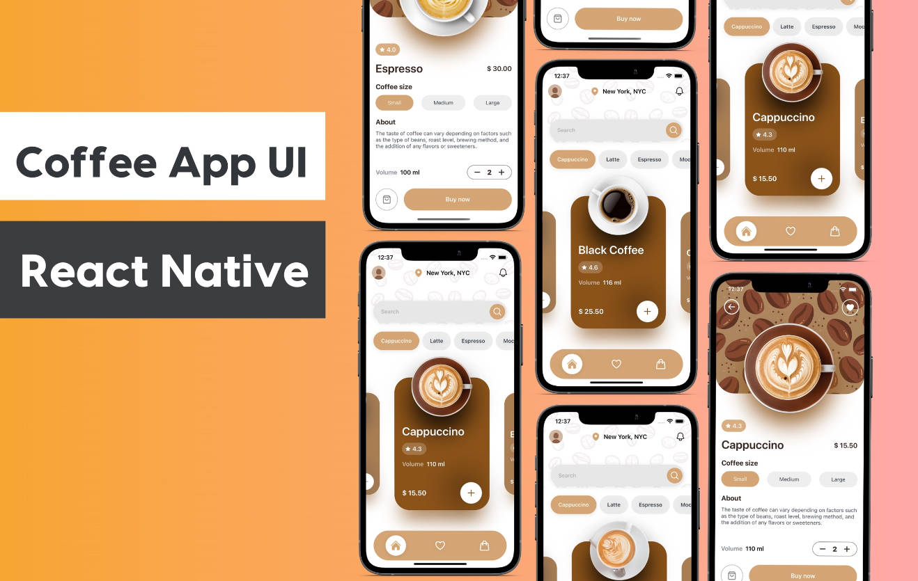 Coffee App UI using React Native Coffee App UI using React Native